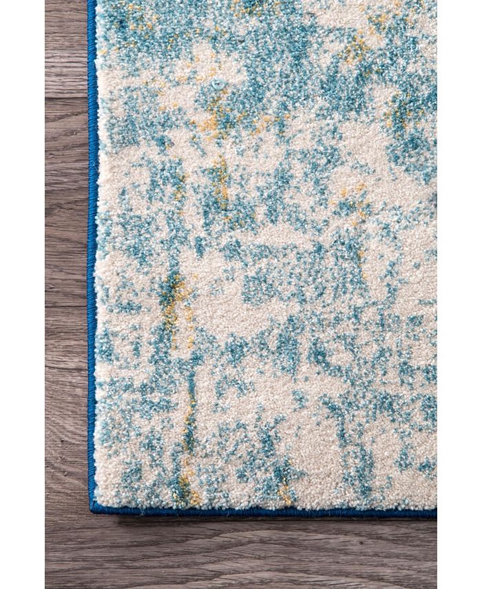 nuLoom Bodrum Vintage-Inspired Abstract Waterfall Blue 6'7" x 9' Area ...