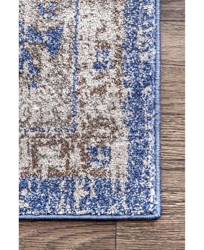 nuLoom Amber Jaclyn Medallion Vintage-Inspired Blue 8' x 10' Area Rug ...