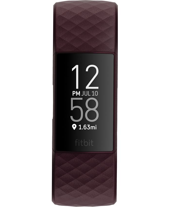 Fitbit Charge 4 Rosewood Band Touchscreen Smart Watch 22.6mm - Macy's