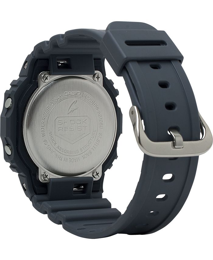 G-Shock Men's Digital Gray Resin Strap Watch 43.8mm - Macy's