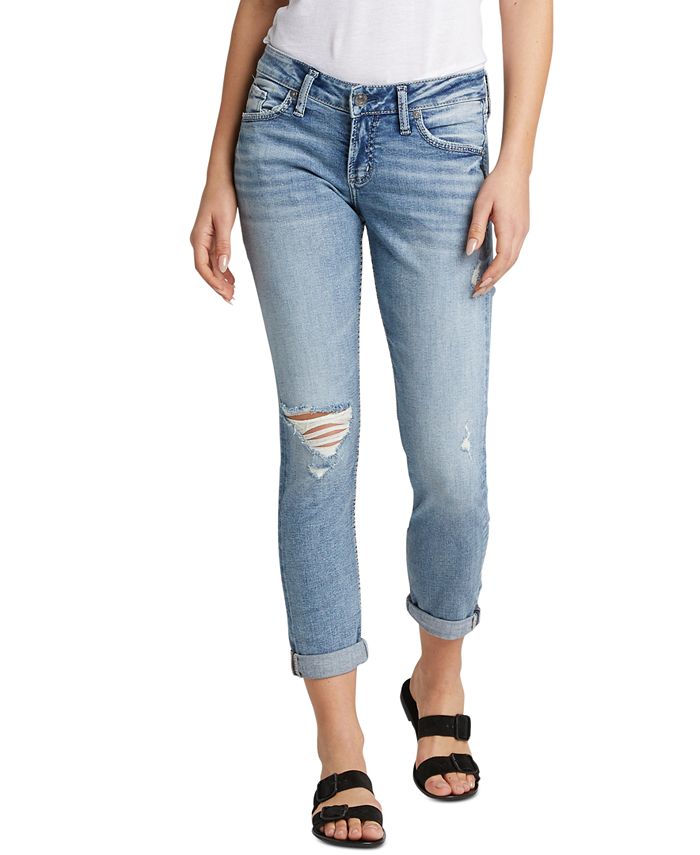 Silver Jeans Co. Ripped Boyfriend Jeans - Macy's