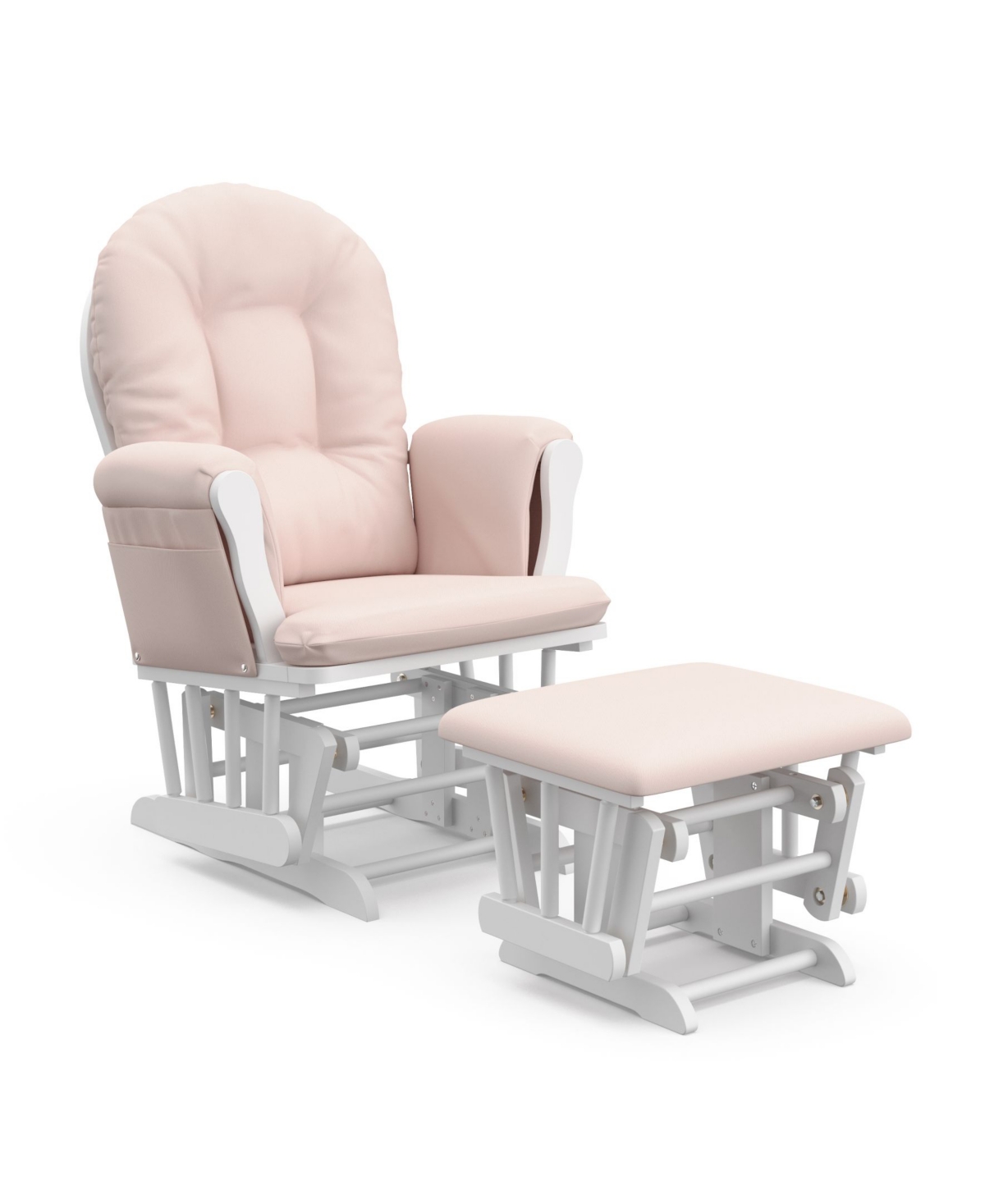 Click here for Storkcraft Hoop Glider and Ottoman - White with Pi... prices