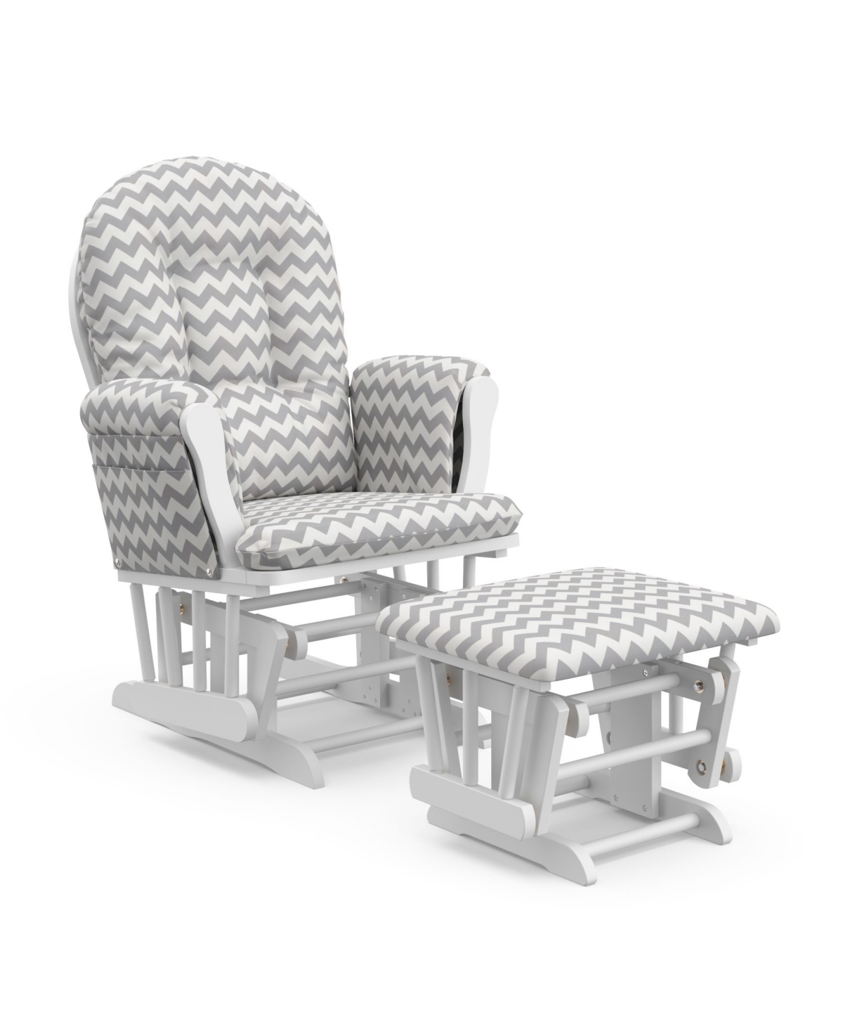 Click here for Storkcraft Hoop Glider and Ottoman - White with Pi... prices