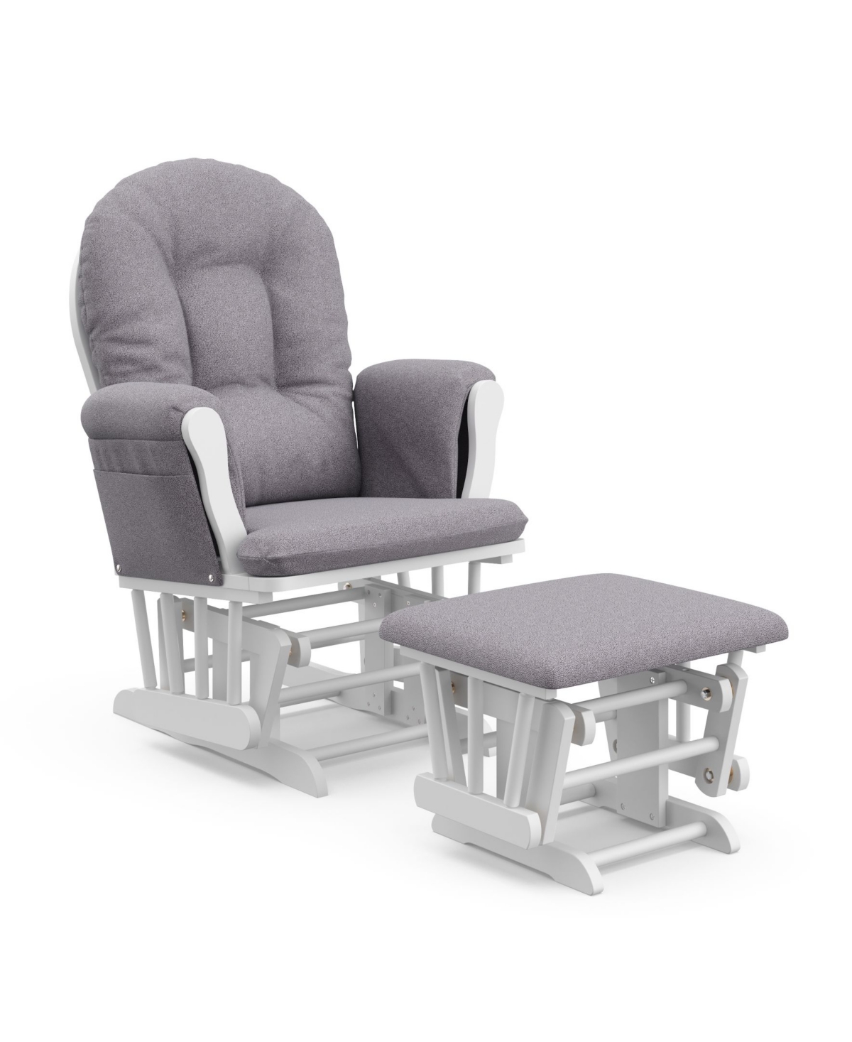 Click here for Storkcraft Hoop Glider and Ottoman - White with Pi... prices