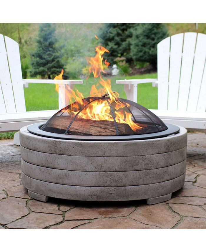 Sunnydaze Decor Outdoor Patio Wood Burning Large Fire Pit Bowl with ...