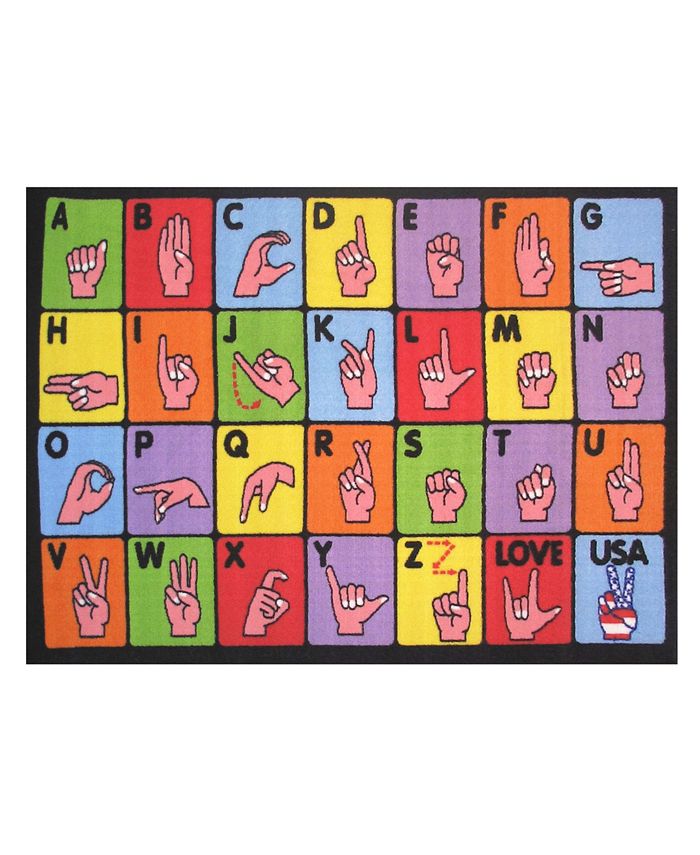Fun Rugs Fun Time Sign Language 19" x 29" Area Rug - Macy's