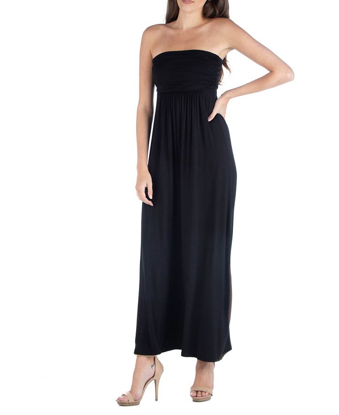 24seven Comfort Apparel Strapless Empire Waist Maxi Dress Macys