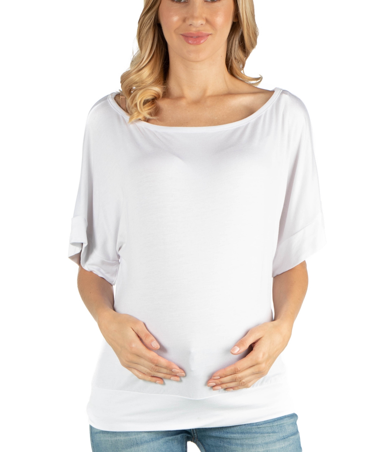 Click here for 24seven Comfort Apparel Loose Fit Dolman Maternity... prices