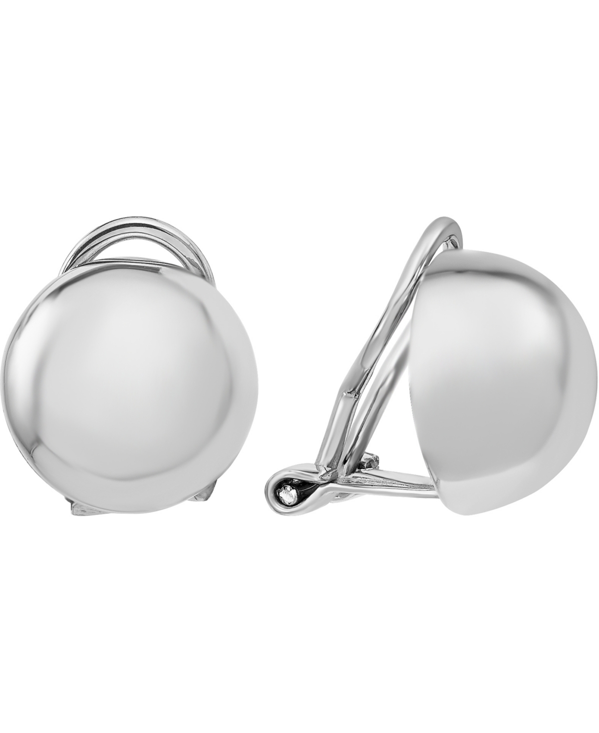 Click here for Polished Button Clip-On Earrings - White Gold prices