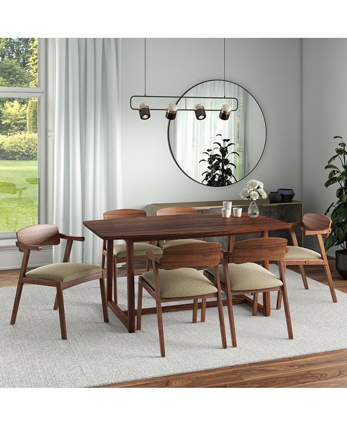 Handy Living Millie 7 Piece Mid Century Modern Rectangular Cherry ...