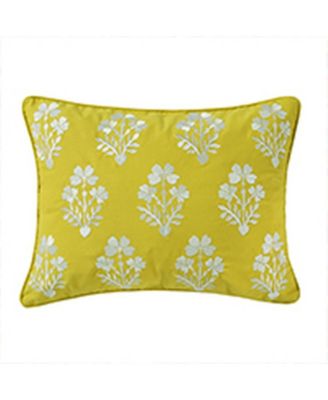 Levtex Cressley Floral Embroidered Decorative Pillow, 14" x 18" - Macy's