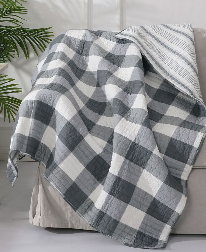 Levtex Camden Buffalo Check Reversible Quilted Throw - Macy's