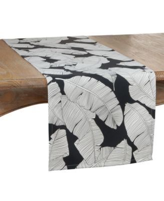 Saro Lifestyle Sketch Leaf Outdoor Runner - Macy's