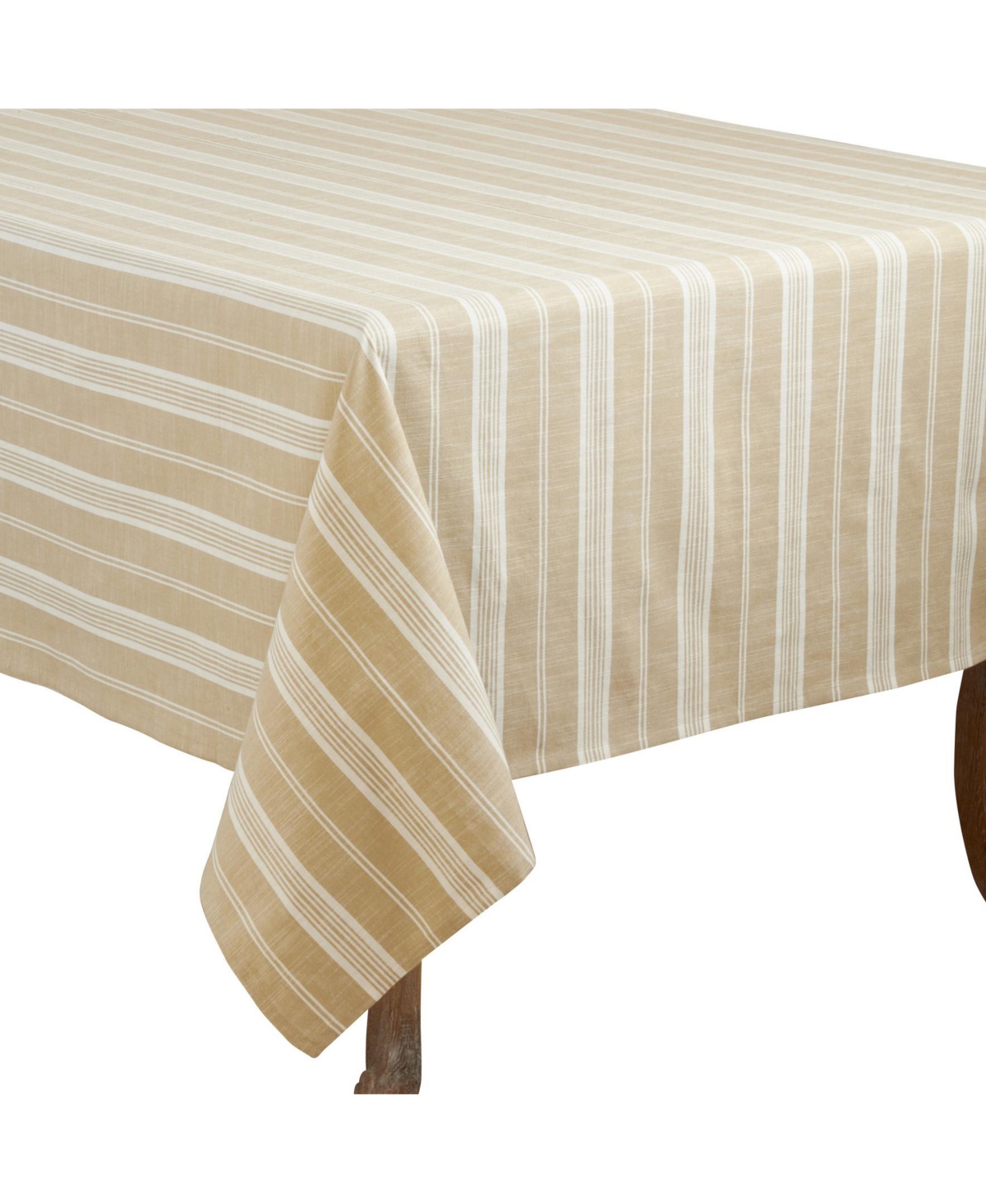 Click here for Saro Lifestyle Striped Tablecloth - Khaki prices