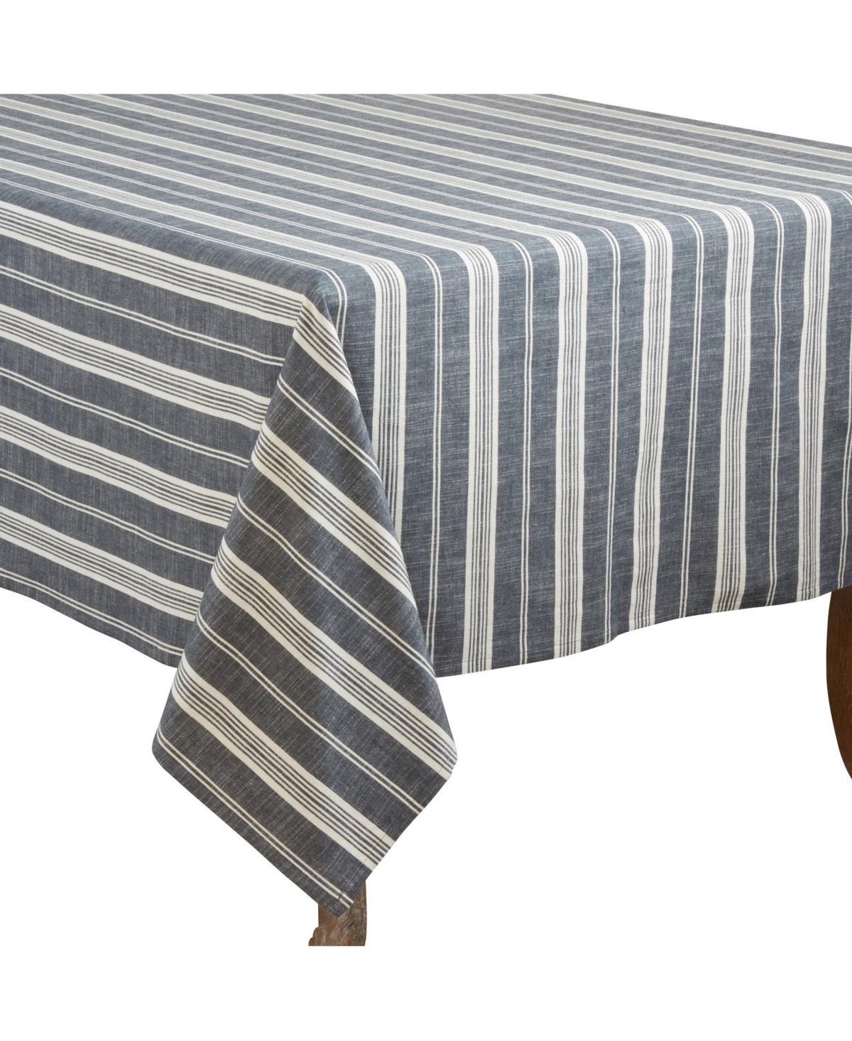 Click here for Saro Lifestyle Striped Tablecloth - Navy prices