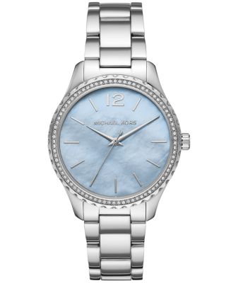 Michael Kors Layton Three-Hand Stainless Steel Watch - Macy's