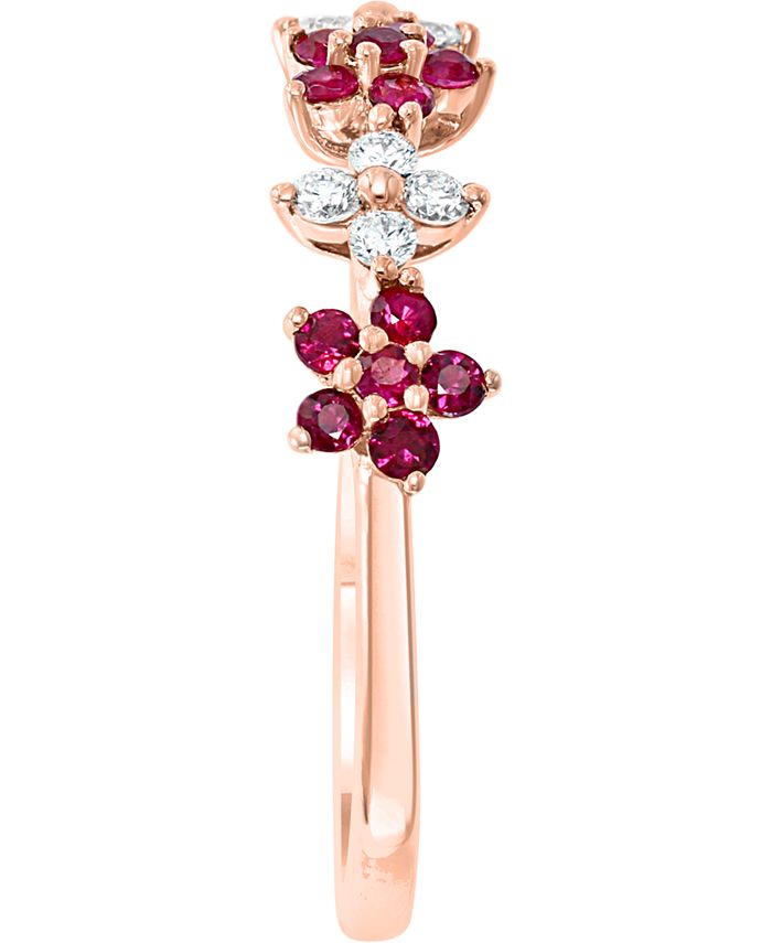 LALI Jewels Ruby (3/8 ct. t.w.) & Diamond (1/6 ct. t.w.) Flower Band in ...