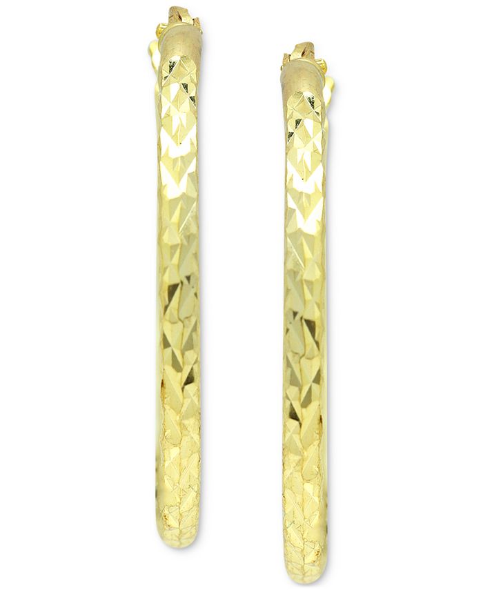 Giani Bernini Medium Textured Hoop Earrings (30mm) in 18k Gold-Plated ...
