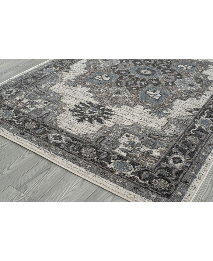 Amer Rugs Alexandria ALX-51 Ivory/Gray 5'1" x 7'6" Area Rug - Macy's