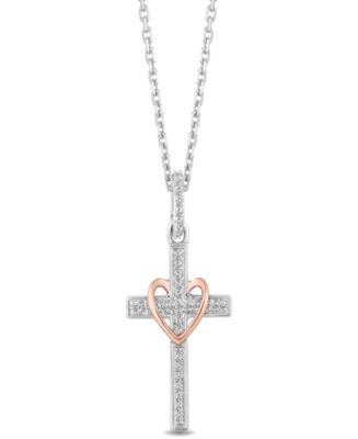 TOKENS by Hallmark Diamonds Cross & Heart Blessings pendant (1/10 ct. t ...