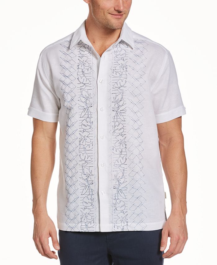 Cubavera Men's Geo Floral Panel Shirt - Macy's