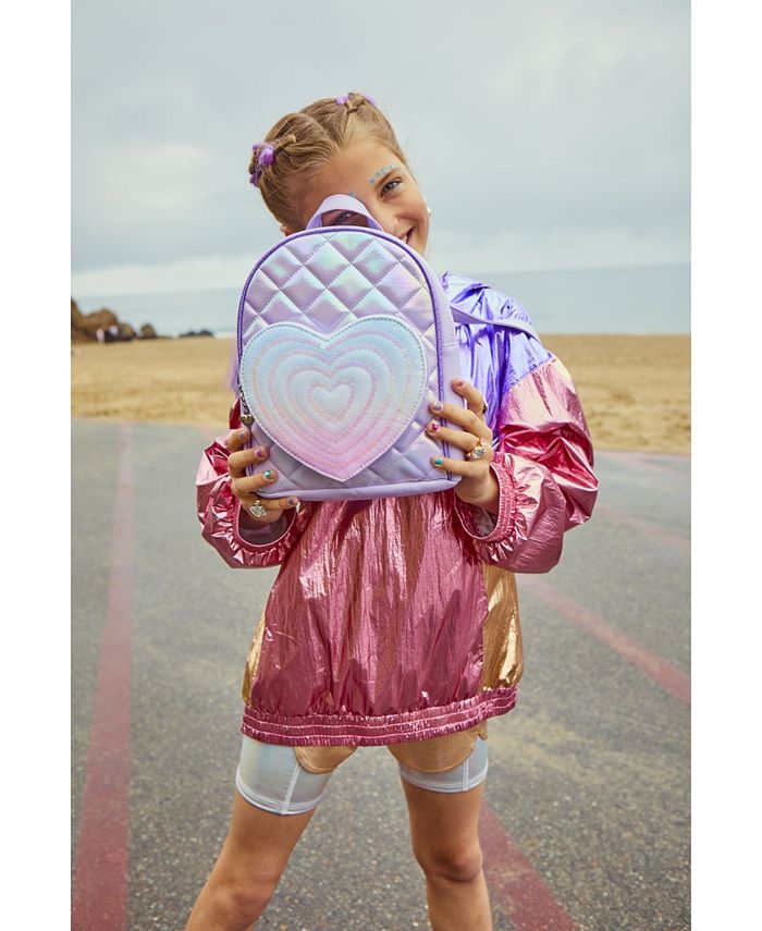 OMG! Accessories Girls Quilted Mini Backpack with Heart Pocket - Macy's