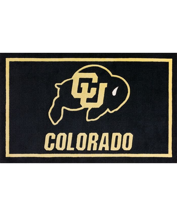 Luxury Sports Rugs Colorado Colco Black 5' x 7'6" Area Rug - Macy's