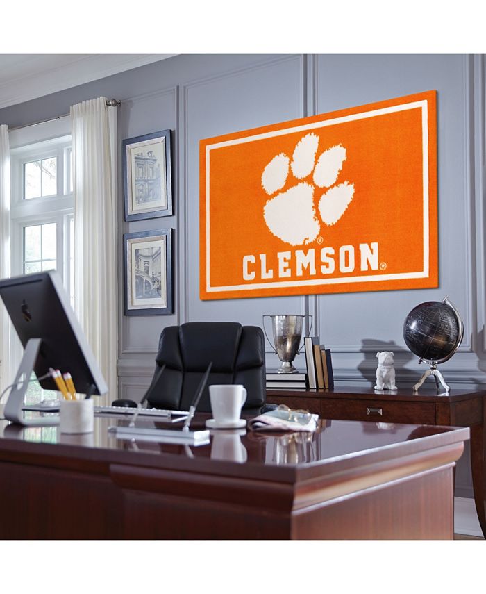 Luxury Sports Rugs Clemson Colcl Orange 5' x 7'6" Area Rug - Macy's