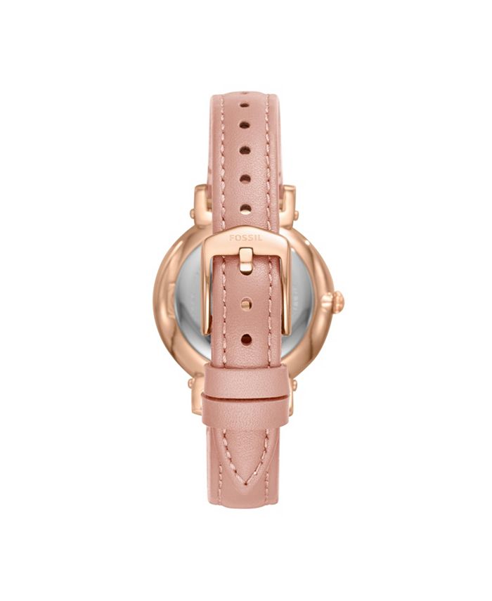 Fossil Women's Daisy Blush Leather Strap Watch 34mm - Macy's