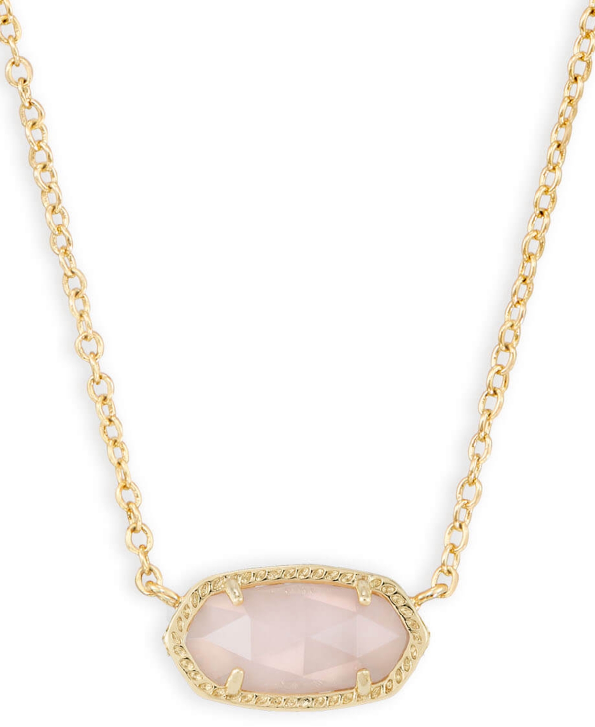 Kendra Scott 14K Gold Plated Elisa Pendant Necklace - Rose Quartz