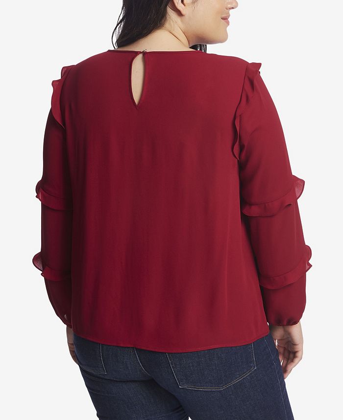 CeCe Women's Plus Long Sleeve Tiered Ruffle Blouse - Macy's