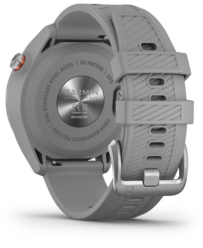 Garmin Unisex Approach S40 Gray Silicone Strap Touchscreen Smart Watch ...
