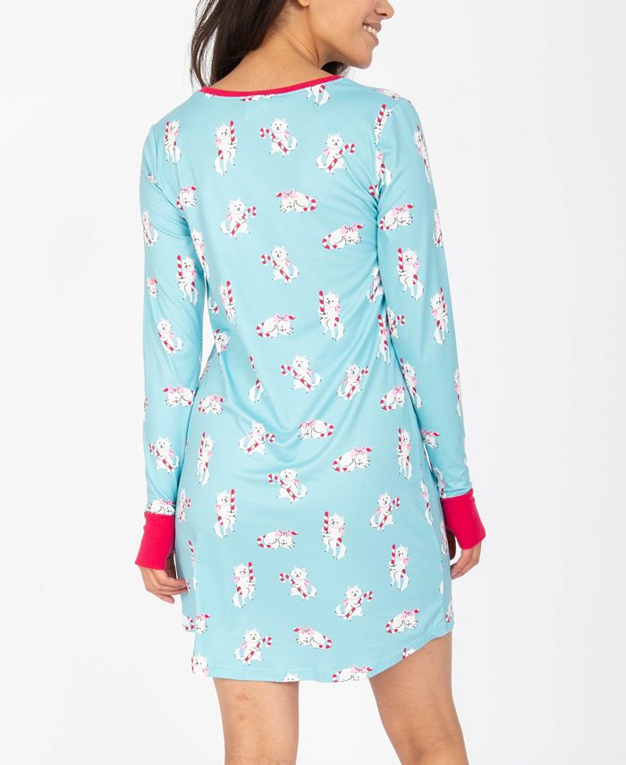 Munki Munki Candy Cane Kittens Sleepshirt Nightgown, Online Only - Macy's