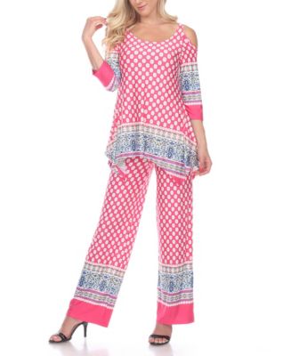 White Mark Women's Two Piece Printed Set - Macy's