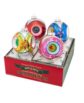 Christopher Radko Christmas Confetti 4 Count 4" Rounds With Triple ...