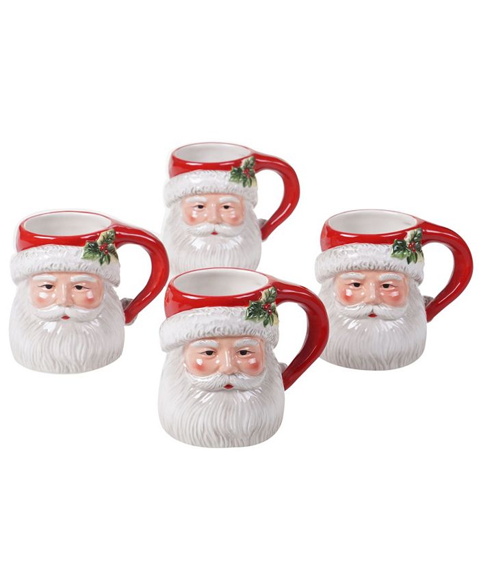 Certified International Magic of Christmas Santa 4 Piece Mugs - Macy's