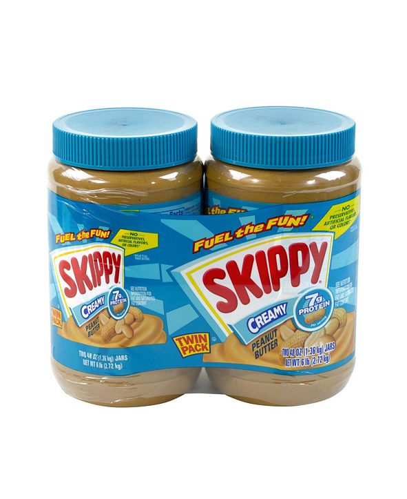 Skippy Creamy Peanut Butter Jars, 48 oz, 2 Pack & Reviews - Food ...