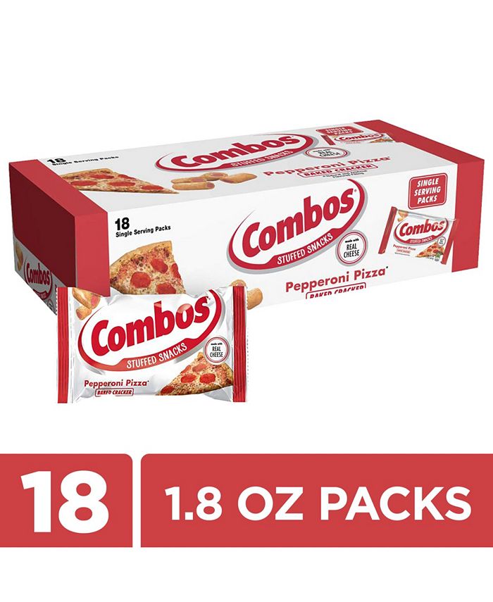 Combos Pepperoni Pizza Cracker Baked Snacks, 1.80 oz, 18 Count - Macy's