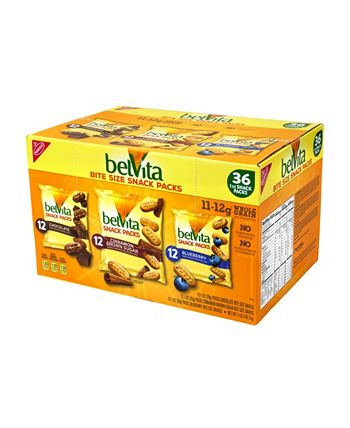 belVita Breakfast Biscuits Bite Size Snack Packs Variety, Pack of 36 ...