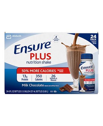 Ensure Plus Nutrition Shake Milk Chocolate, 8 oz, 24 Count - Macy's