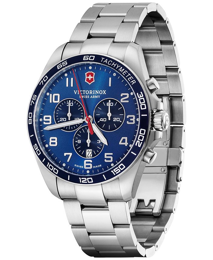 Victorinox Men's Chronograph FieldForce Classic Stainless Steel Bracelet Watch 42mm - Macy's