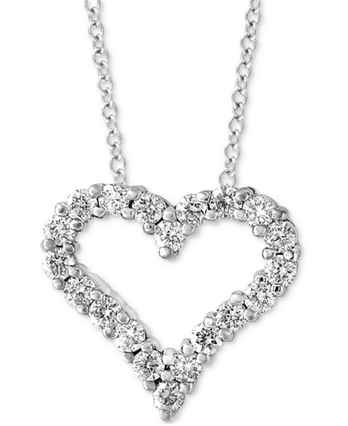 EFFY Collection EFFY® Diamond Heart 18" Pendant Necklace (1/2 ct. t.w ...