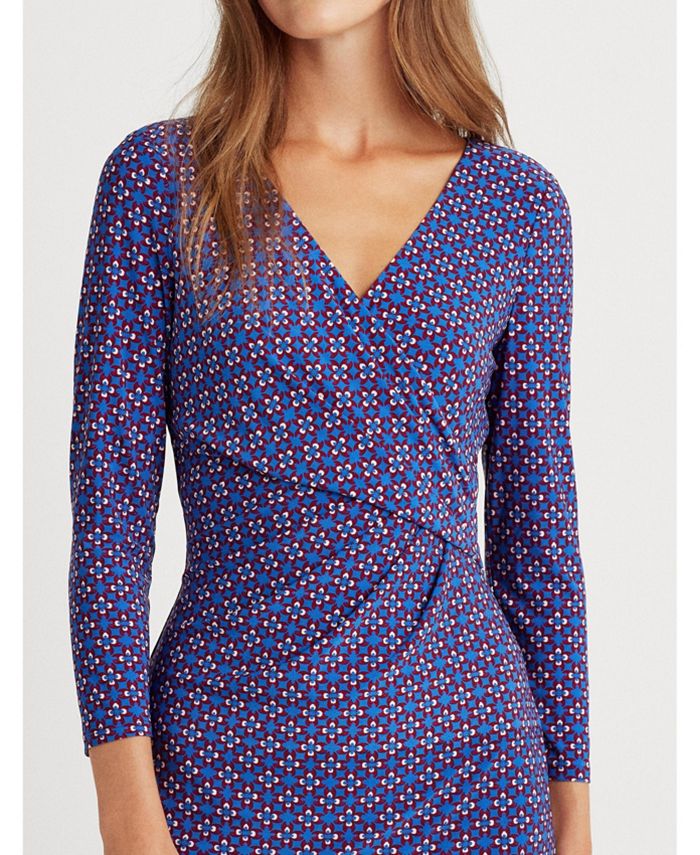 Lauren Ralph Lauren Tile Print Surplice Jersey Dress Macys