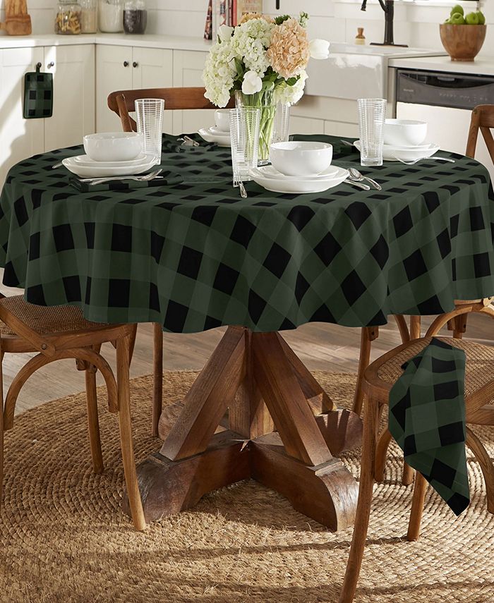 Elrene Farmhouse Living Holiday Buffalo Check Round Tablecloth 70 ...