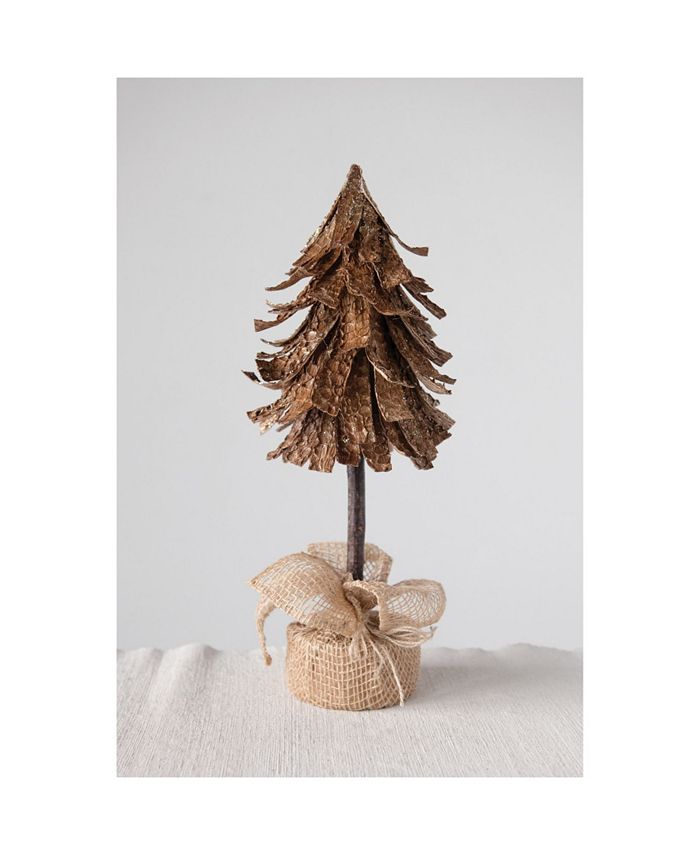 CREATIVE CO-OP INC 16" Kapok Pod Tree with Glitter In Burlap Bag - Macy's