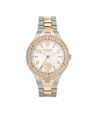 Versus by Versace Women's Vittoria Silver and Rose Gold Tone Stainless ...