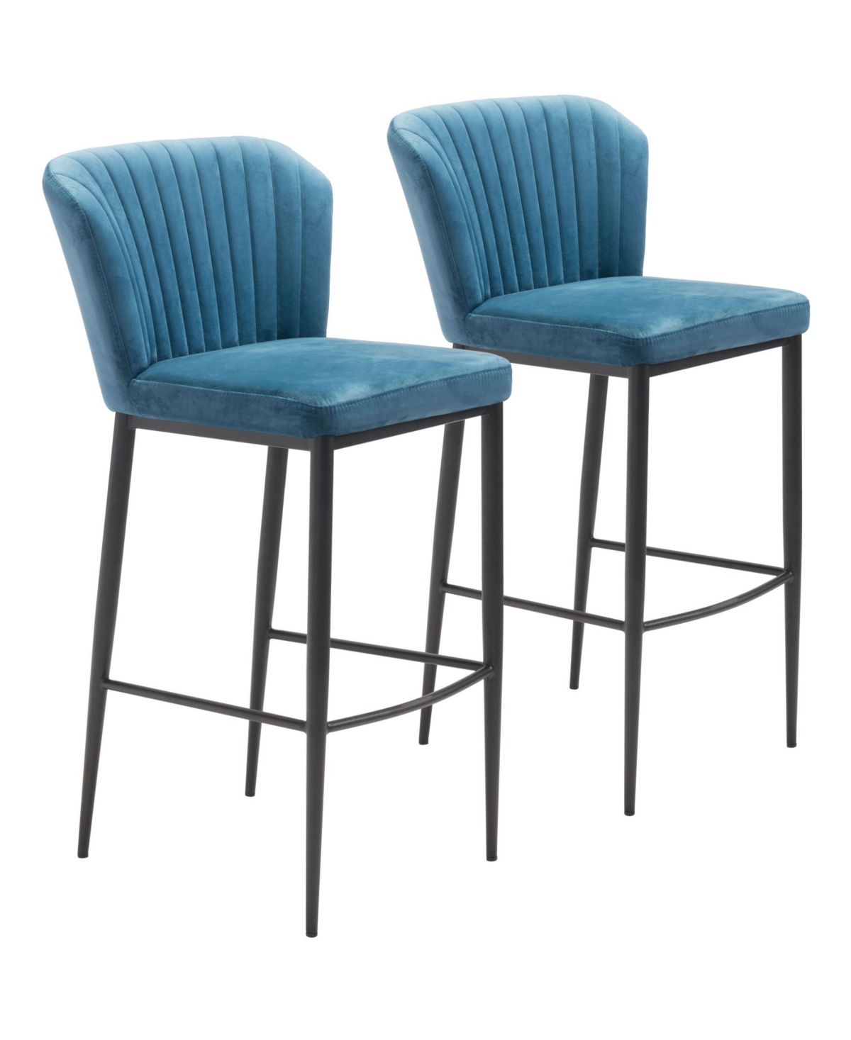 Click here for Zuo Tolivere Bar Chair  Set of 2 - Blue prices