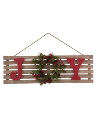 Glitzhome Wooden Christmas Joy Wall Decor - Macy's
