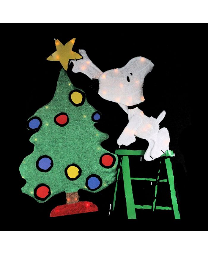 Northlight Pre-Lit Peanuts Snoopy Decorating Christmas Tree Outdoor ...