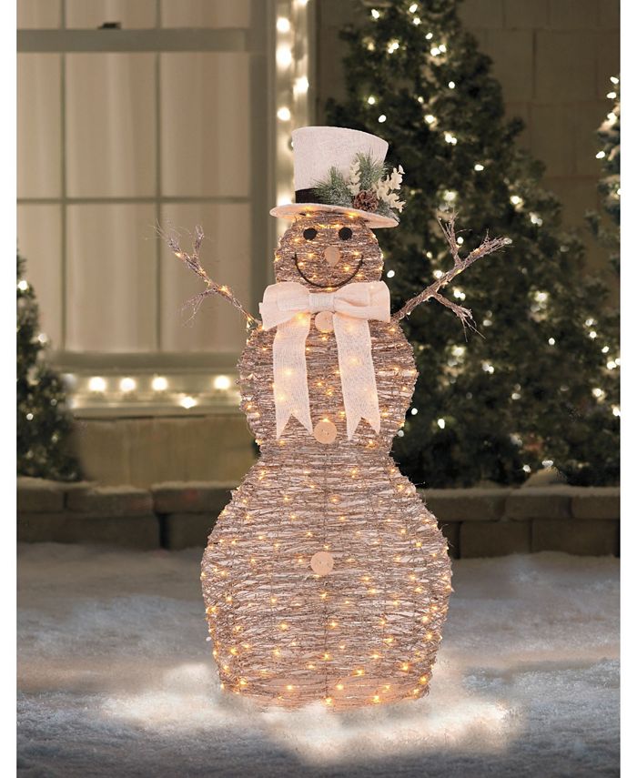 Northlight LED Lighted Rattan Snowman Outdoor Christmas Decoration - Macy's